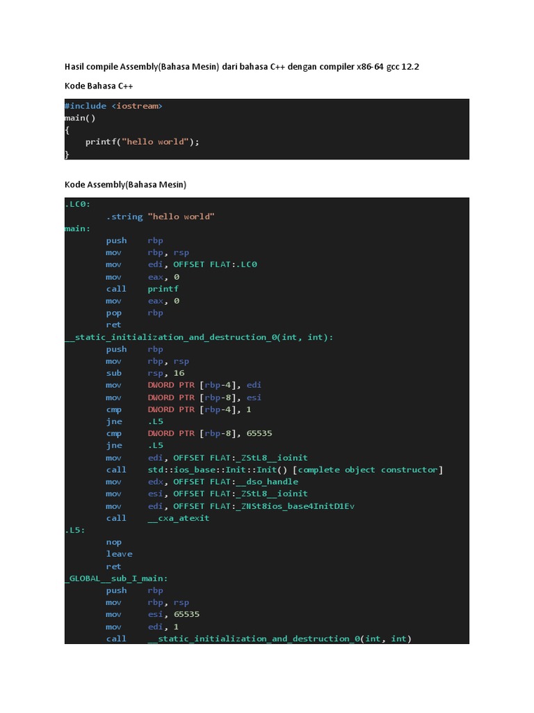 Hasil Compile Assembly | PDF