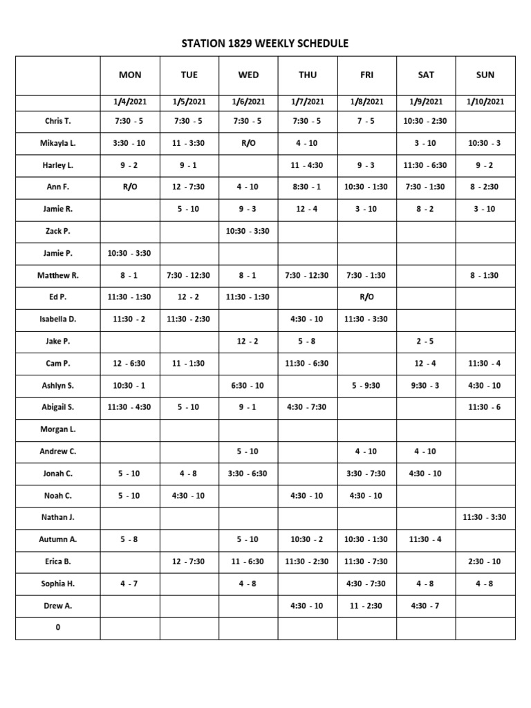 Current Schedule | PDF