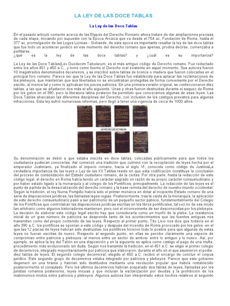 Ley de Las 12 Tablas PDF | PDF | Mark Antony | Augusto