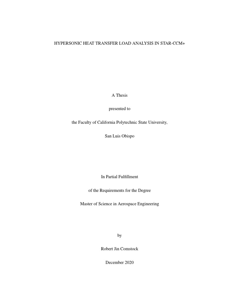 Hypersonic Heat Transfer Load Analysis in STAR-CCM+ | PDF | Boundary Layer | Fluid Dynamics
