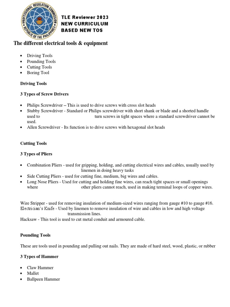 Tle 2023 | PDF | Wire | Electrical Wiring