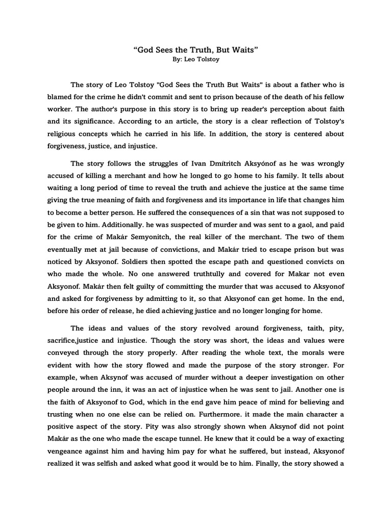 God Sees the Truth | PDF | Forgiveness