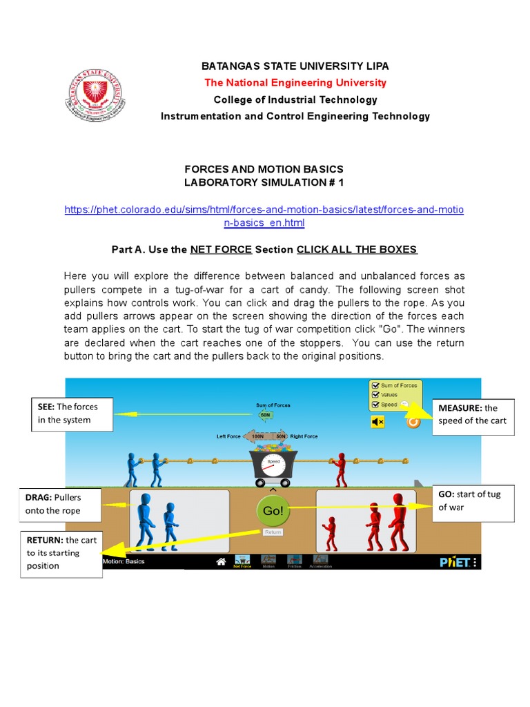 Lab Simulation 1 Forces and Motion Basics 2 | PDF | Force | Newton's Laws Of Motion