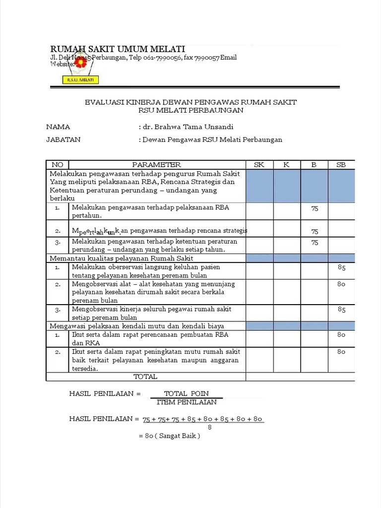 PDF Form Penilaian Dewan Pengawas | PDF