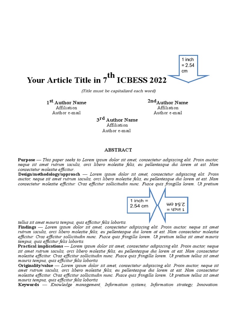 (TEMPLATE) 7th ICBESS - Full Paper Article Template | PDF | Data ...