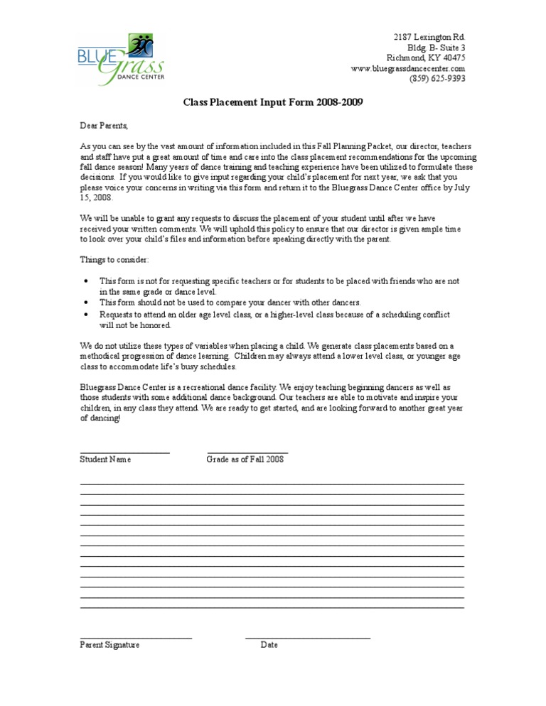 Class Placement Input Form | PDF | Teaching | Teachers