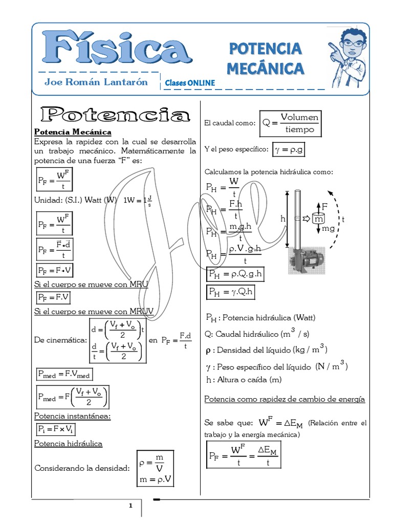 11 3 Potencia Teoria Ejercicios Descargar Gratis Pdf Fricción