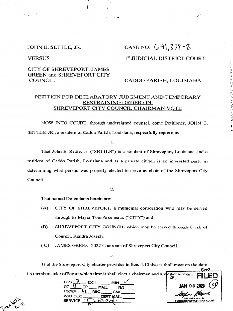 John Settle's Lawsuit | PDF