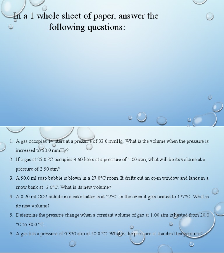 Gas Laws Quiz | PDF