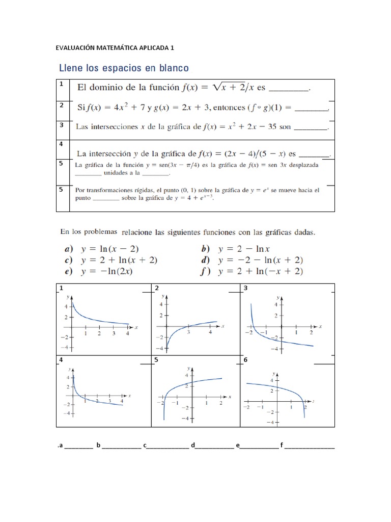 Evaluación Matemática Aplicada 1 | PDF Evaluación Matemática Aplicada 1 | PDF