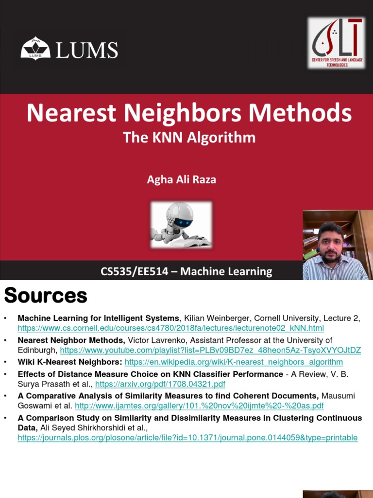 003 01 KNN - Intro W3L1 | Download Free PDF | Statistical Classification | Computational ...