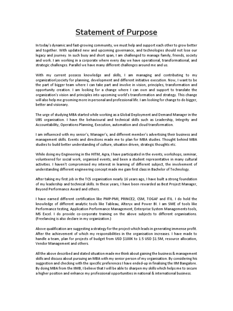 Sop Iim | PDF | Business | Cognition