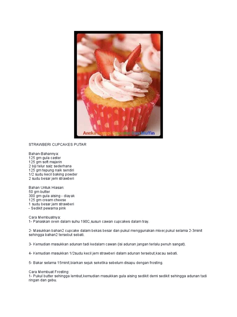 Resep Cupcake Stroberi & Oreo | PDF | Memasak, Makanan, & Anggur