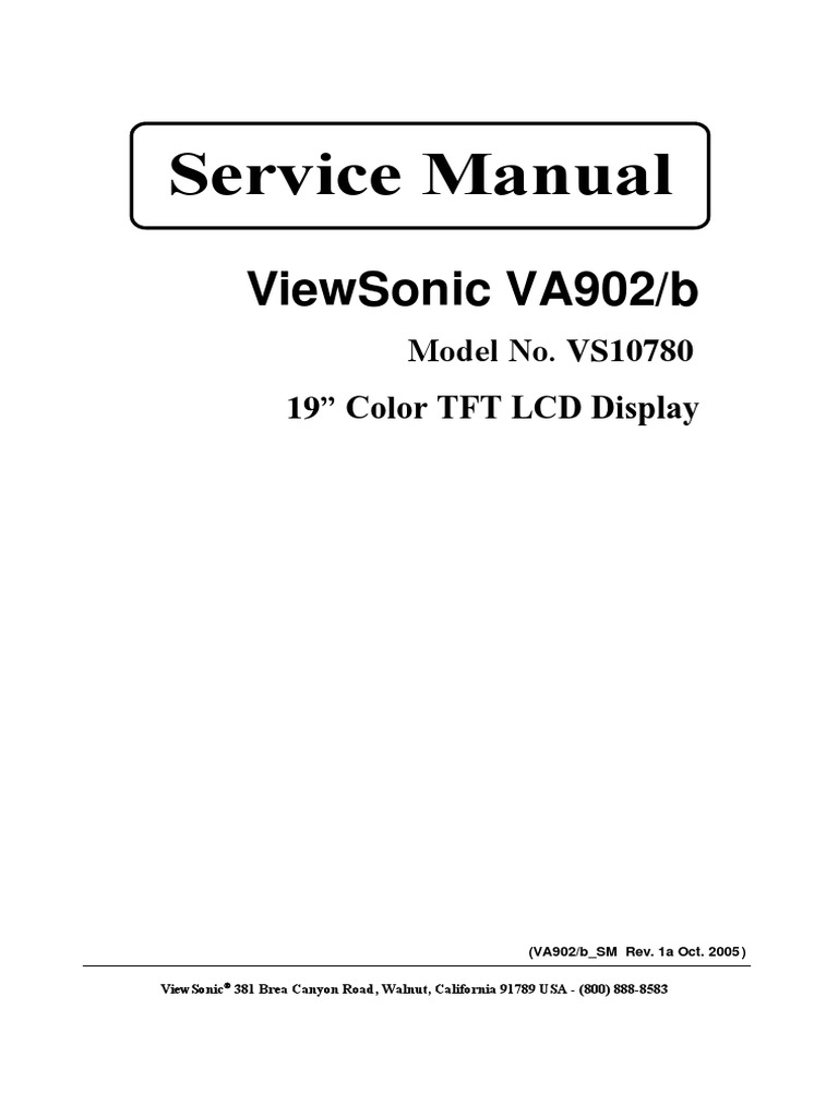 Service Manual: Viewsonic Va902/B | PDF | Rectifier | Computer Science