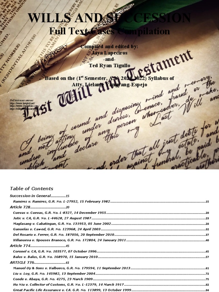 Succession Case Compilation | PDF
