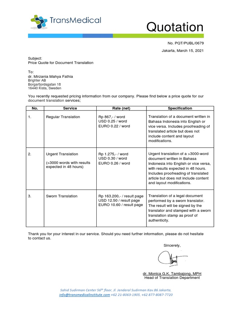 Translation Services Pricing | PDF | Written Communication | Writing