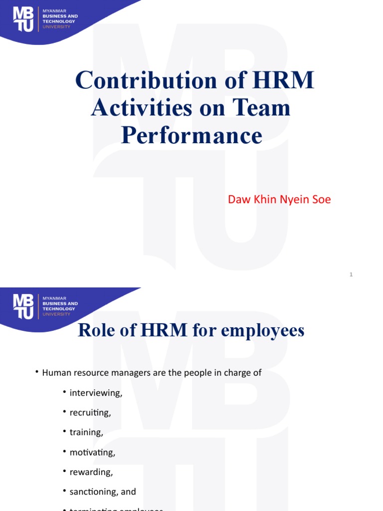5 Contribution of HRM Activities On Team Performance | PDF | Human Resource Management | Human ...