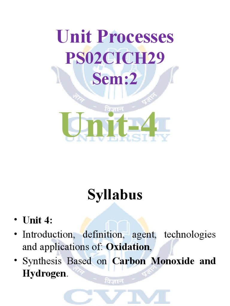 Sem 2 Unit 4 | PDF | Methanol | Chemical Reactor