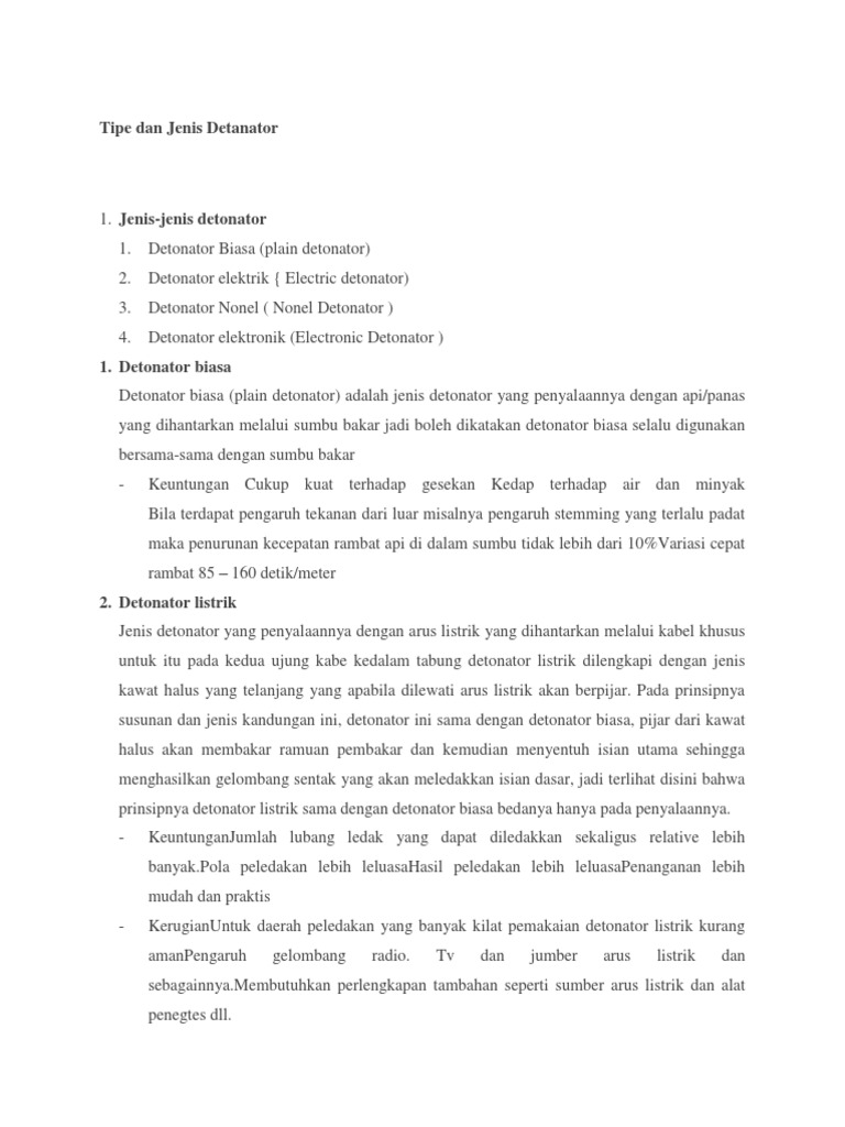 Jenis Detonator | PDF
