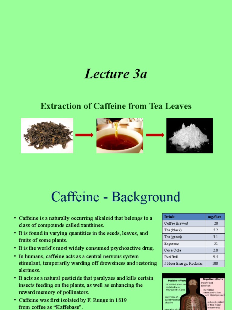 Chem 14CL Lecture 3a Extraction Caffeine | Download Free PDF ...