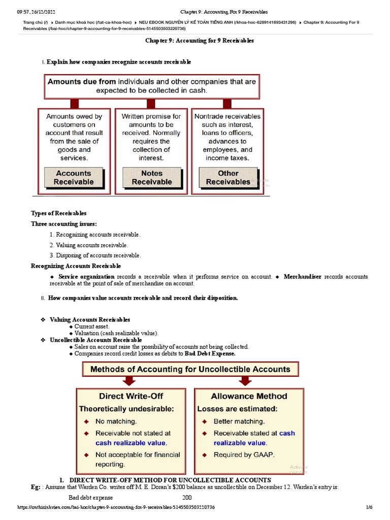 Accounting for Receivables Explained | PDF | Business | Finance & Money ...