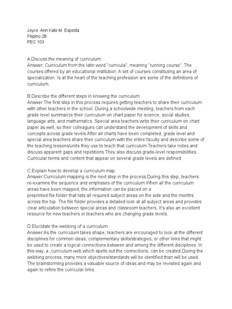 Pec 103 Activity Pdf Curriculum Learning