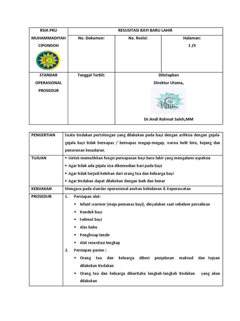 SPO Resusitasi Bayi Baru Lahir | PDF
