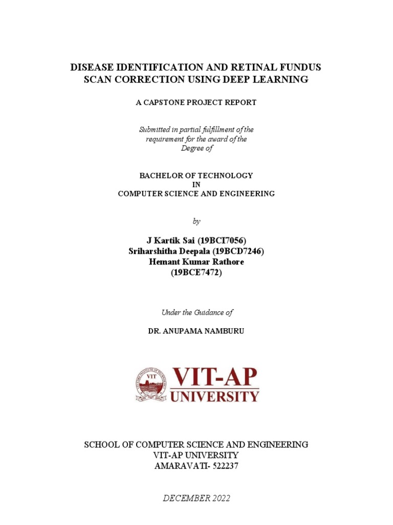 Disease Identification and Retinal Scan Correction Using Deep Learning Techniques Project Report ...