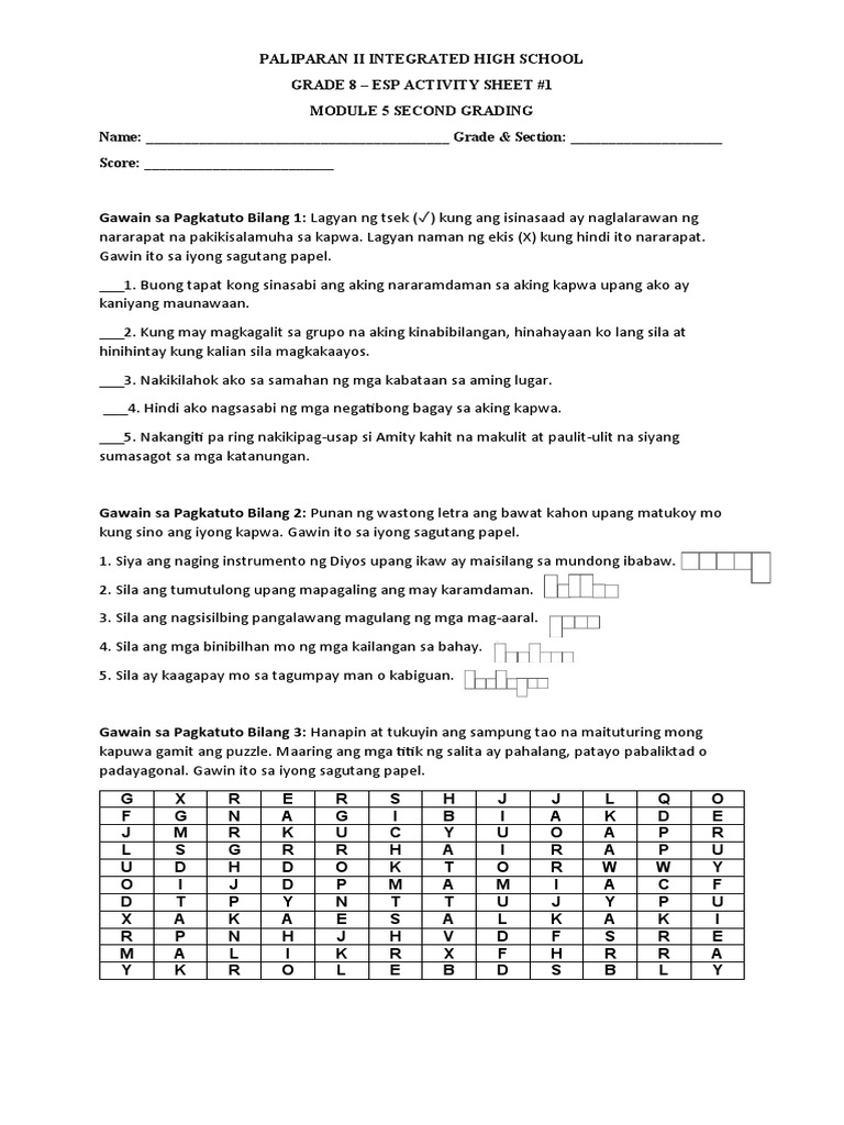 Activity Sheet Module 5 Pdf