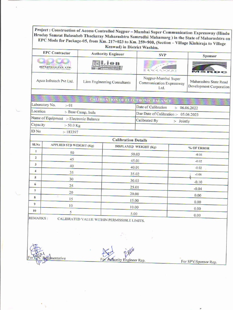 Calibration Report | PDF