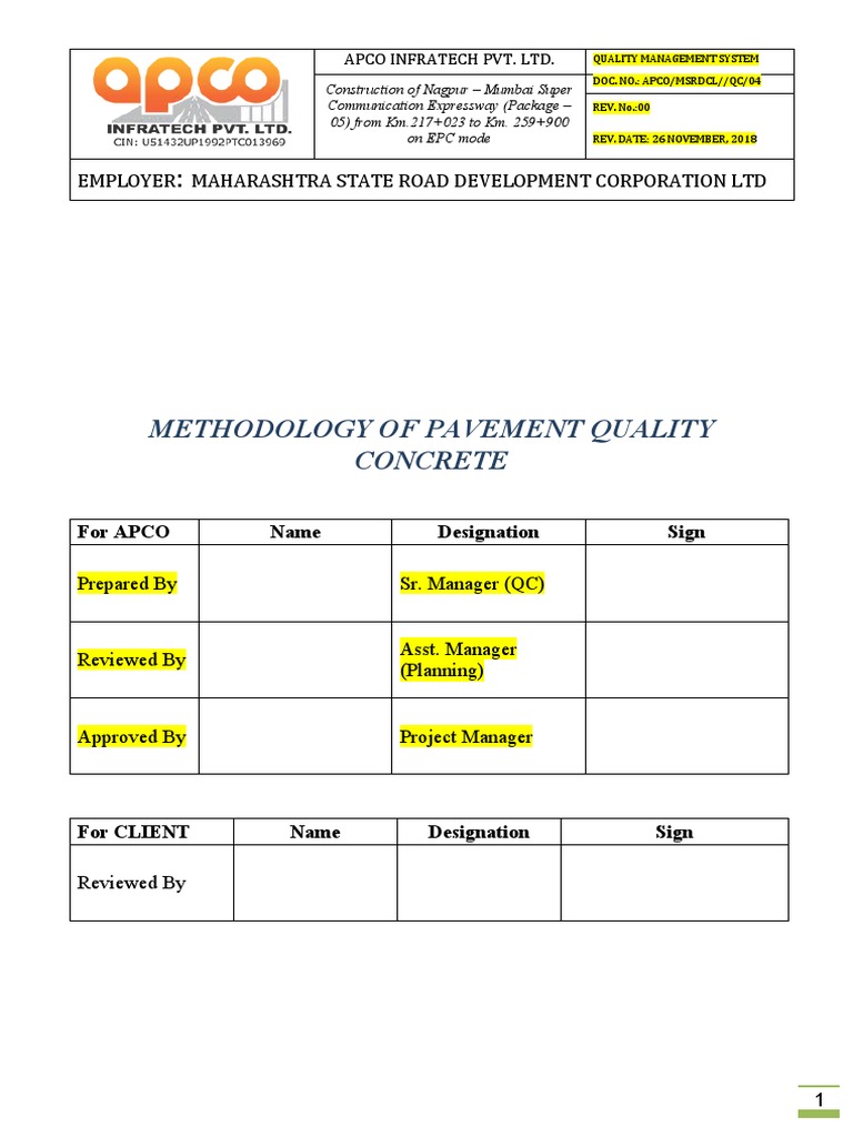 PQC Methodology - Nagpur Mumbai | PDF | Concrete | Construction Aggregate