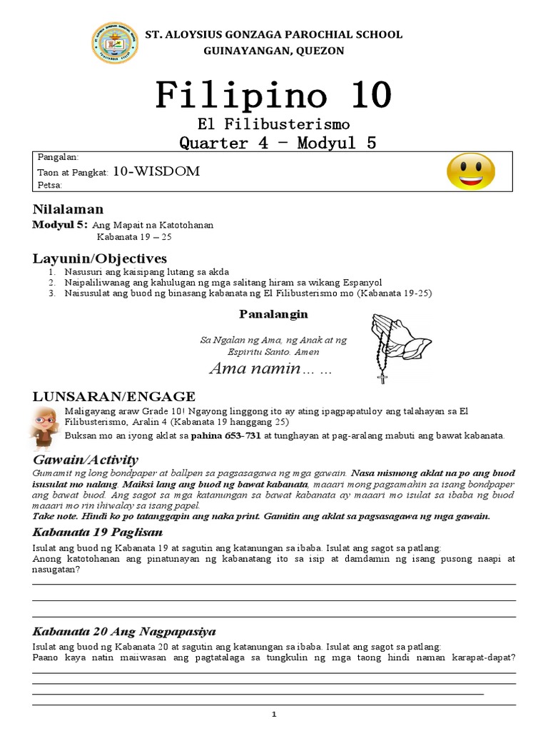 Filipino 10 Week 5 | PDF