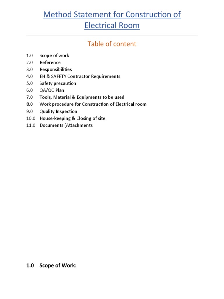 Method Statement | PDF | Personal Protective Equipment | Concrete