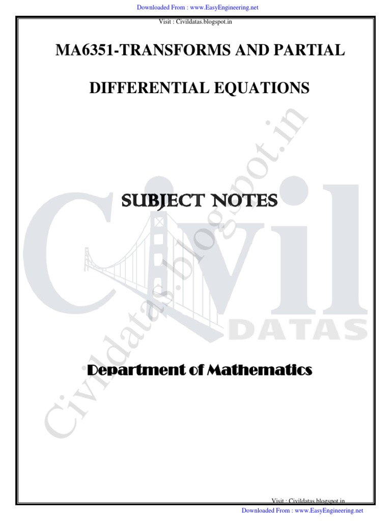 Maths Formulas Pdf Partial Differential Equation Differential 6312