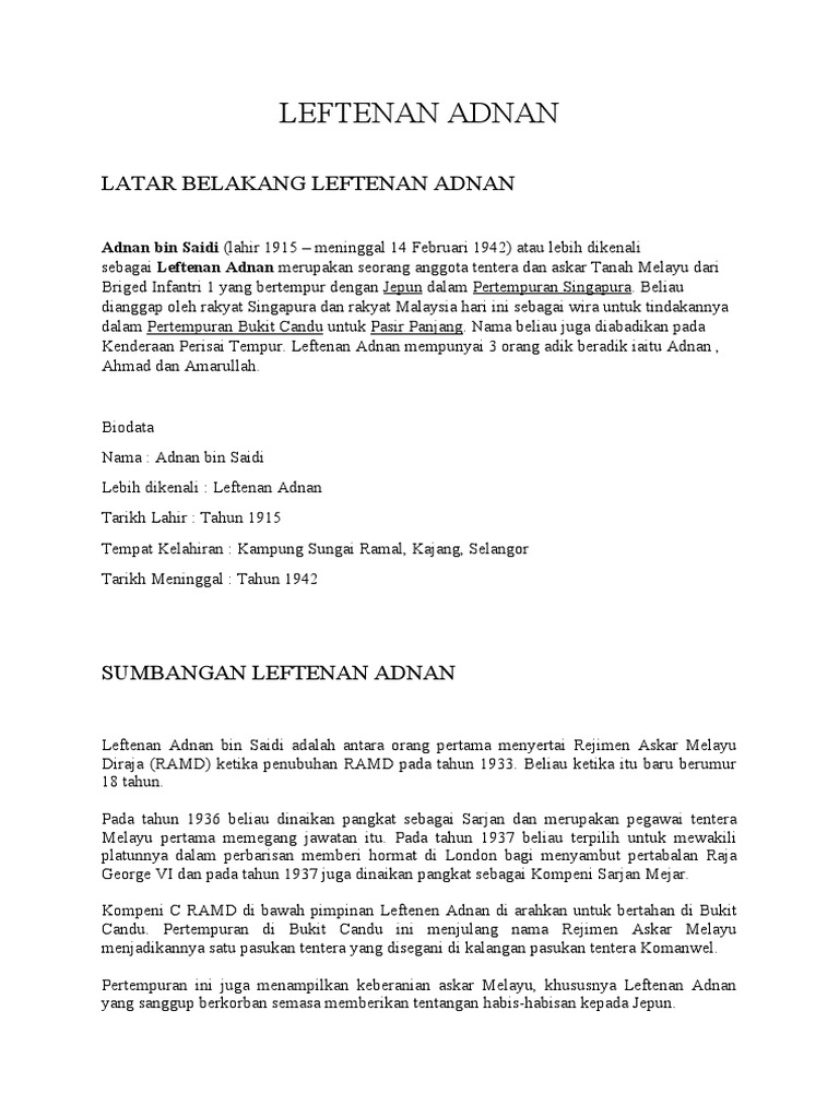 Leftenan Adnan | PDF