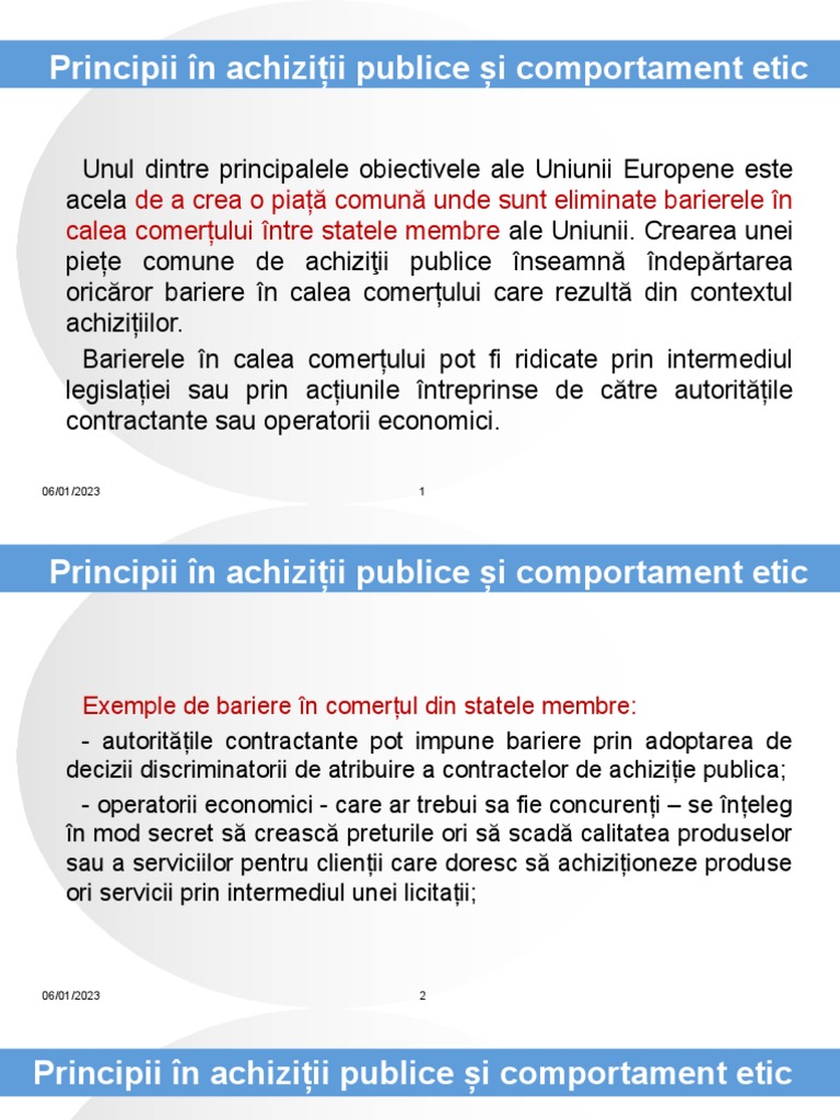 3 - Principii in Achizitii Publice Si Comportament Etic | PDF