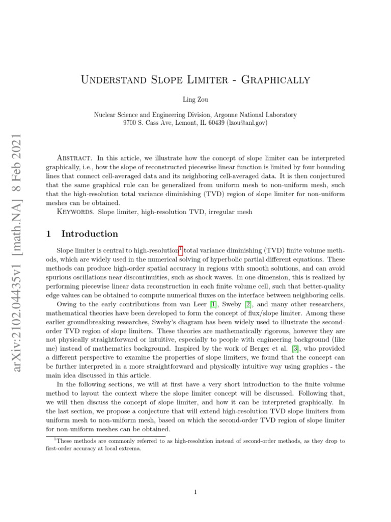 (2021) Understand Slope Limiter Graphically | PDF | Partial Differential Equation | Equations