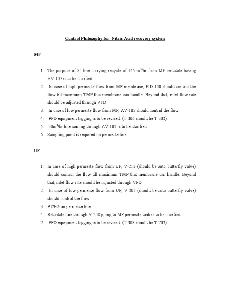 Optimization of the Nitric Acid Recovery System Through Process Control Improvements and ...