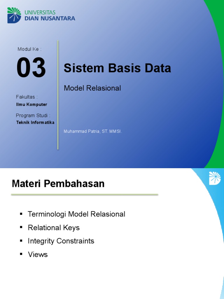 Basis Data - Pertemuan 03 | PDF