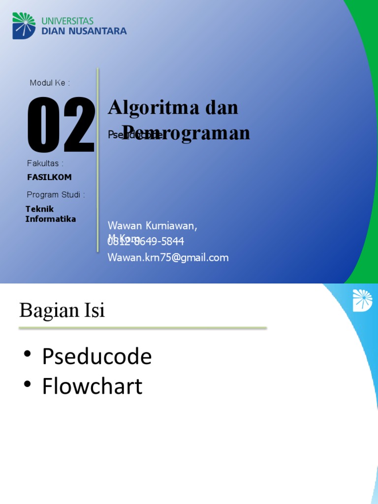 Pseudocode & Flowchart Dasar | PDF | Komputer