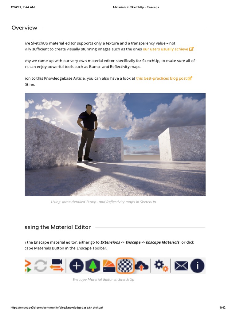 Materials in SketchUp - Enscape | PDF | Texture Mapping | Reflection (Physics)