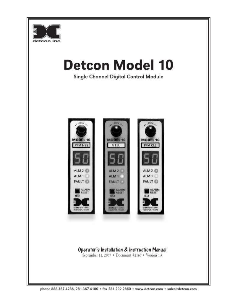 Detcon Model 10: Single Channel Digital Control Module | PDF | Relay ...