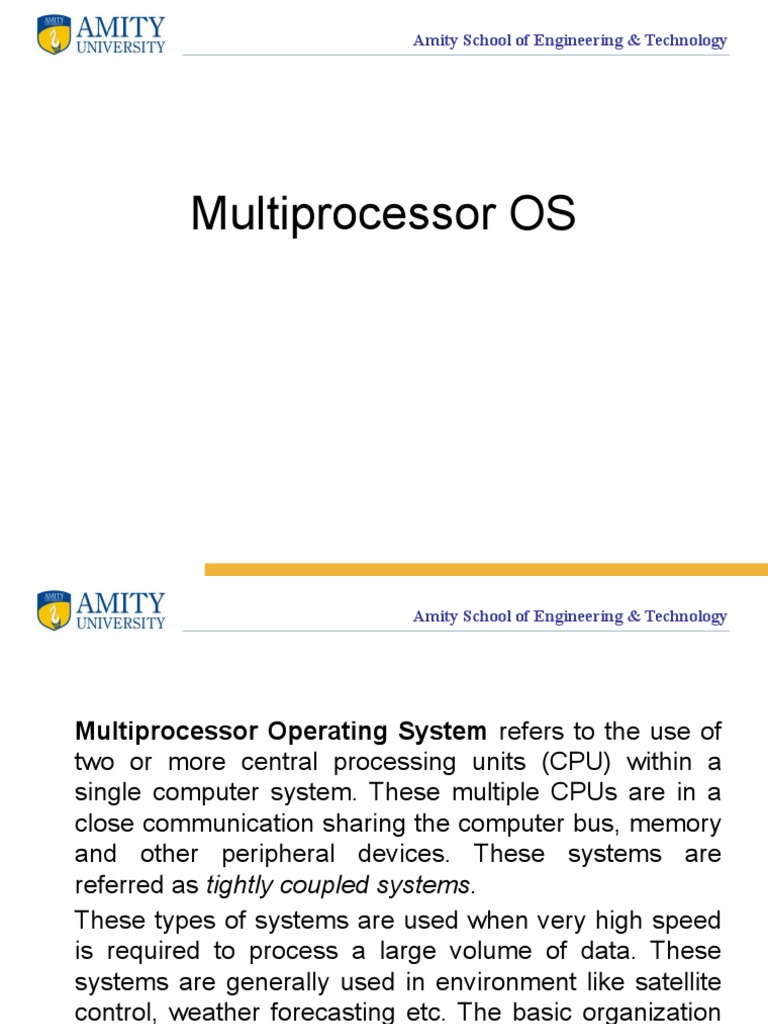 3 Multi Processor Os | PDF | Central Processing Unit | Classes Of Computers