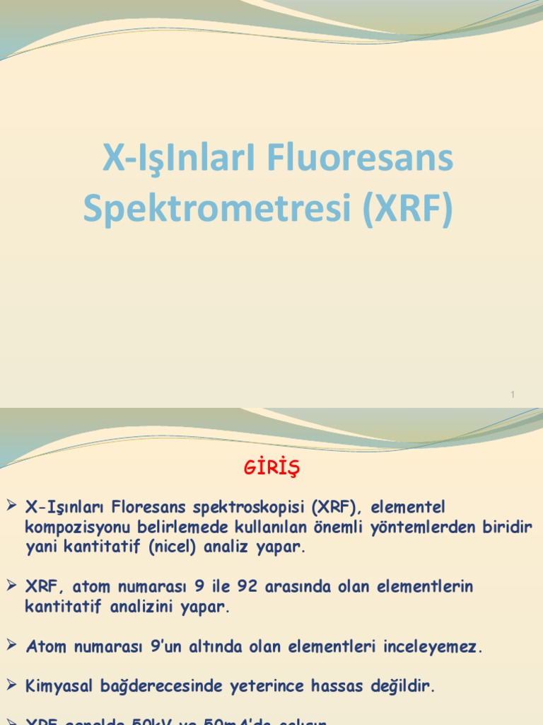 X-Işınları Floresans Spektrometresi (XRF) | PDF