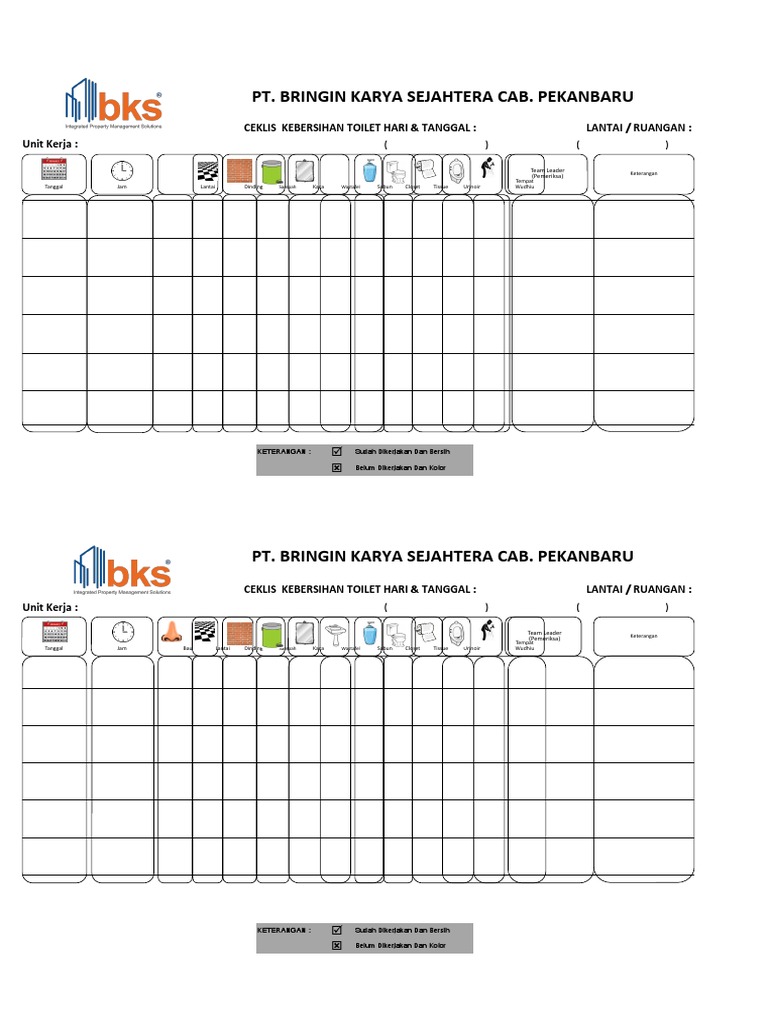 Form Checklist Toilet Baru | PDF