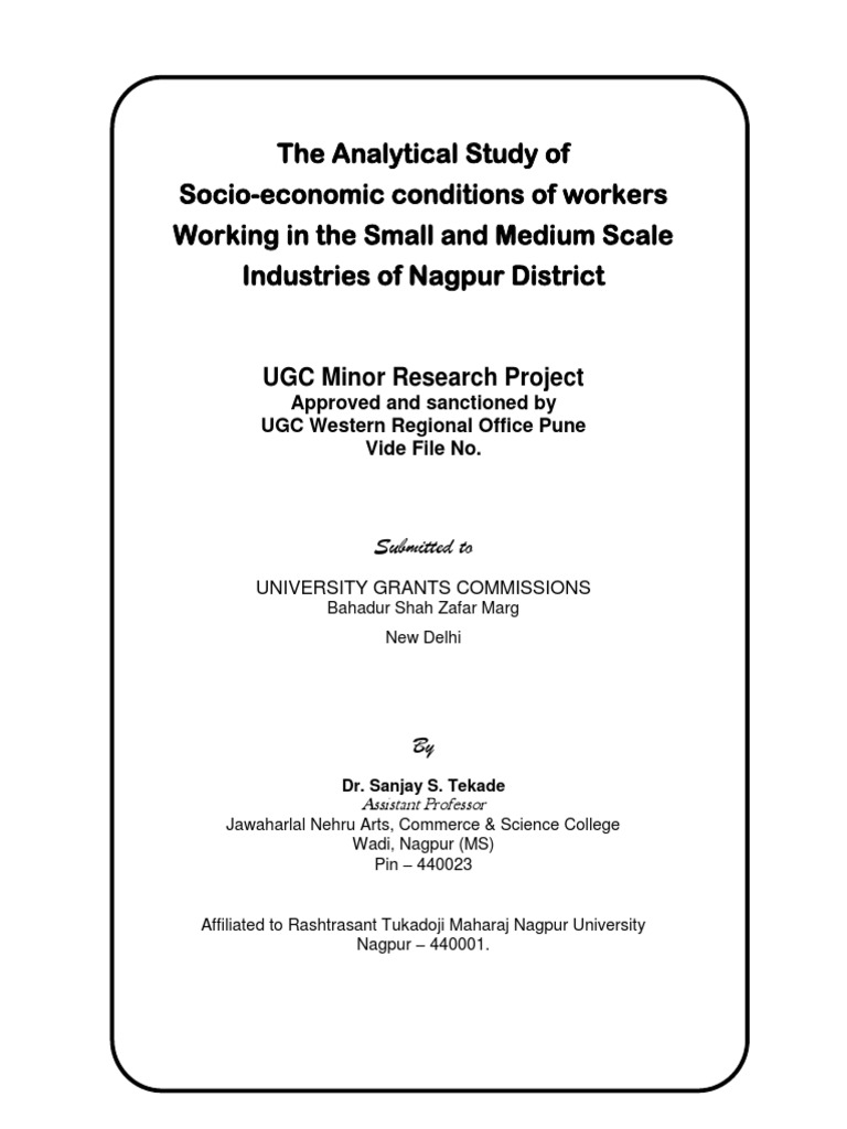 Minor Research Project - Dr. Sanjay S. Tekade | PDF