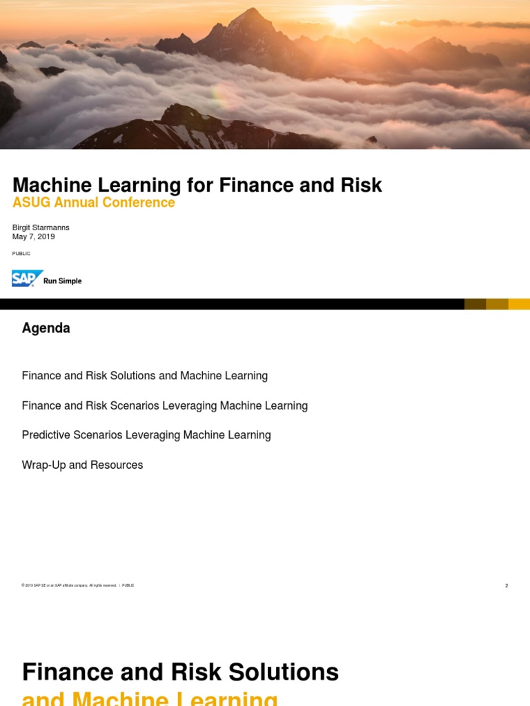 ASUG84480 - Machine Learning For Finance and Risk | PDF | Machine ...