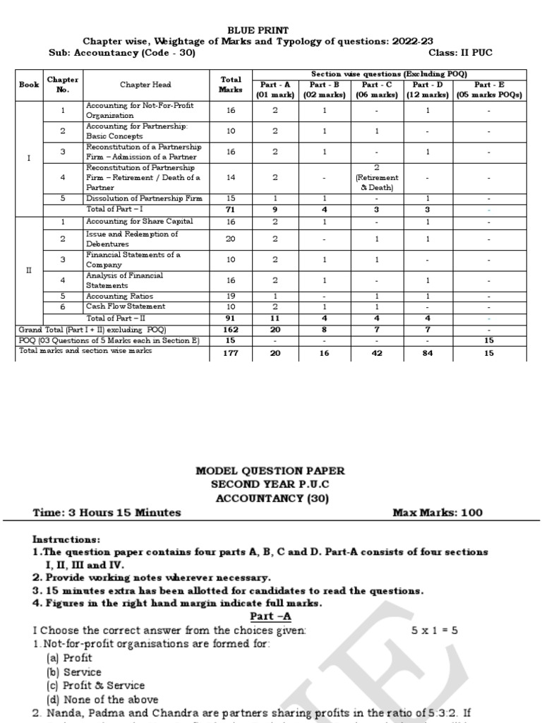 2023 MQP 2330 Accountancy | PDF | Balance Sheet | Revenue