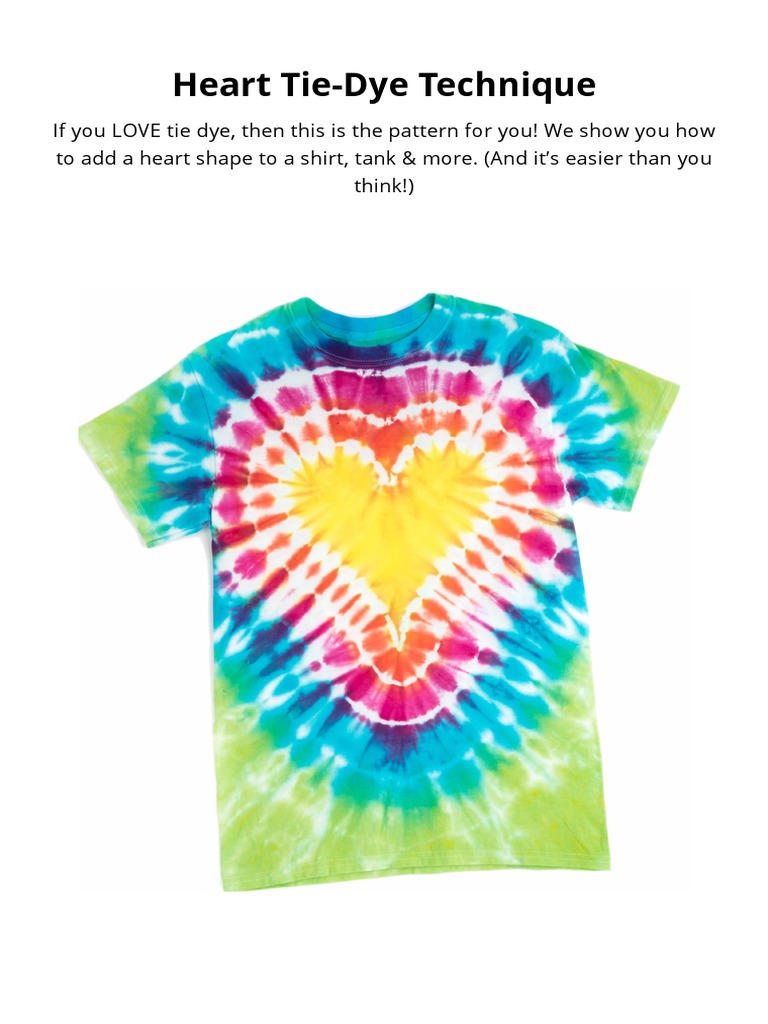 Heart Tie-Dye Shirt Tutorial | PDF