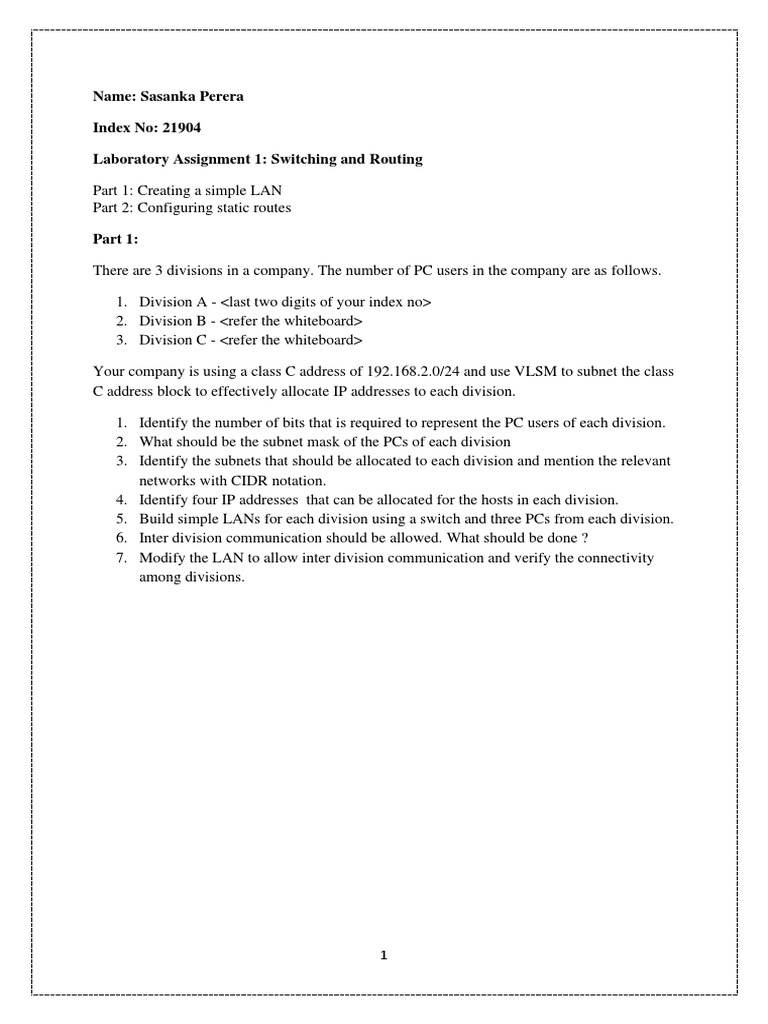 Sasanka21904 Lab Routing Pdf Ip Address Internet Architecture